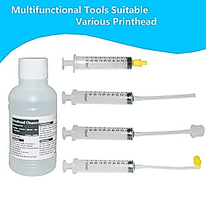 Printhead Cleaning Kit for Epson HP Canon Brother Printer ET-2720 4700 4750 WF-7710 7720 WF-2850 2830 XP4100 4105 4720 4730 4740 WF-2650 3620 3640 XP330 XP430 Printer Cleaning kit (100ml)