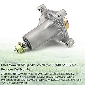 prime&swift 587819701 Spindle Assembly fit for Husqvarna fit for Craftsman 917289912 917288320 917253701 187292 192870 532187281 532187292 567253301 587125401 fit for AYP 42",46",48",54" Deck