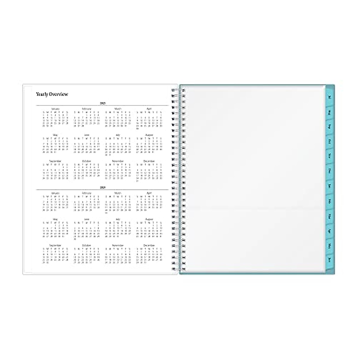 Blue Sky 2023-2024 Academic Year Teacher Weekly and Monthly Lesson Planner, 8.5" x 11", Flexible Cover, Wirebound, Dots (100330-A24)