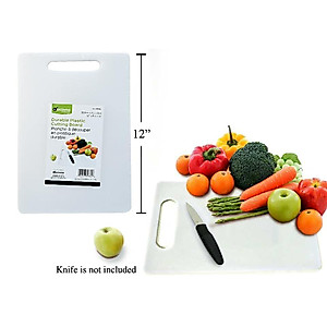 Luciano Everyday Essential Durable Plastic Cutting Board, 12 x 8.3 inches, White