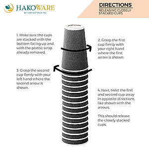 [85 SET]Harvest Pack 16 oz Disposable Coffee Cups, Insulated Ripple Double-Walled Paper Cup with Lid, Black and White Geometric, Tea Hot Chocolate Drinks To go coffee cups