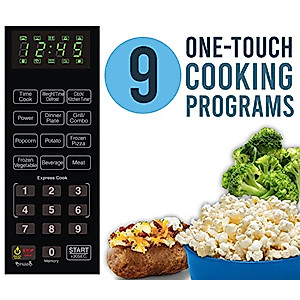 Farberware Countertop Microwave Oven 1.2 Cu. Ft. 1100 Watt with LED Lighting, Child Lock, Easy Clean Grey Interior, Stainless Steel