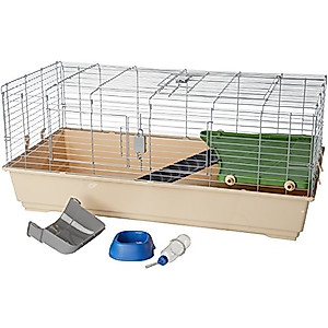 Amazon Basics Small Animal Cage Habitat With Accessories, Jumbo, Multicolor, 49 x 27 x 21 Inches