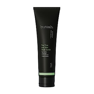 Buttah Skin by Dorion Renaud Tea Tree & Aloe Exfoliating Scrub 3oz - Multi-Tasking Cleanser - Tea Tree Oil & Kaolin Clay Treatment - Naturally Based Skin Care for Men & Women - Black-Owned Skincare