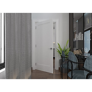 28 in. x 80 in. Right-Handed Solid Core Prehung Interior Door White Primed Smooth Texture with Oil Rubbed Bronze Hinges