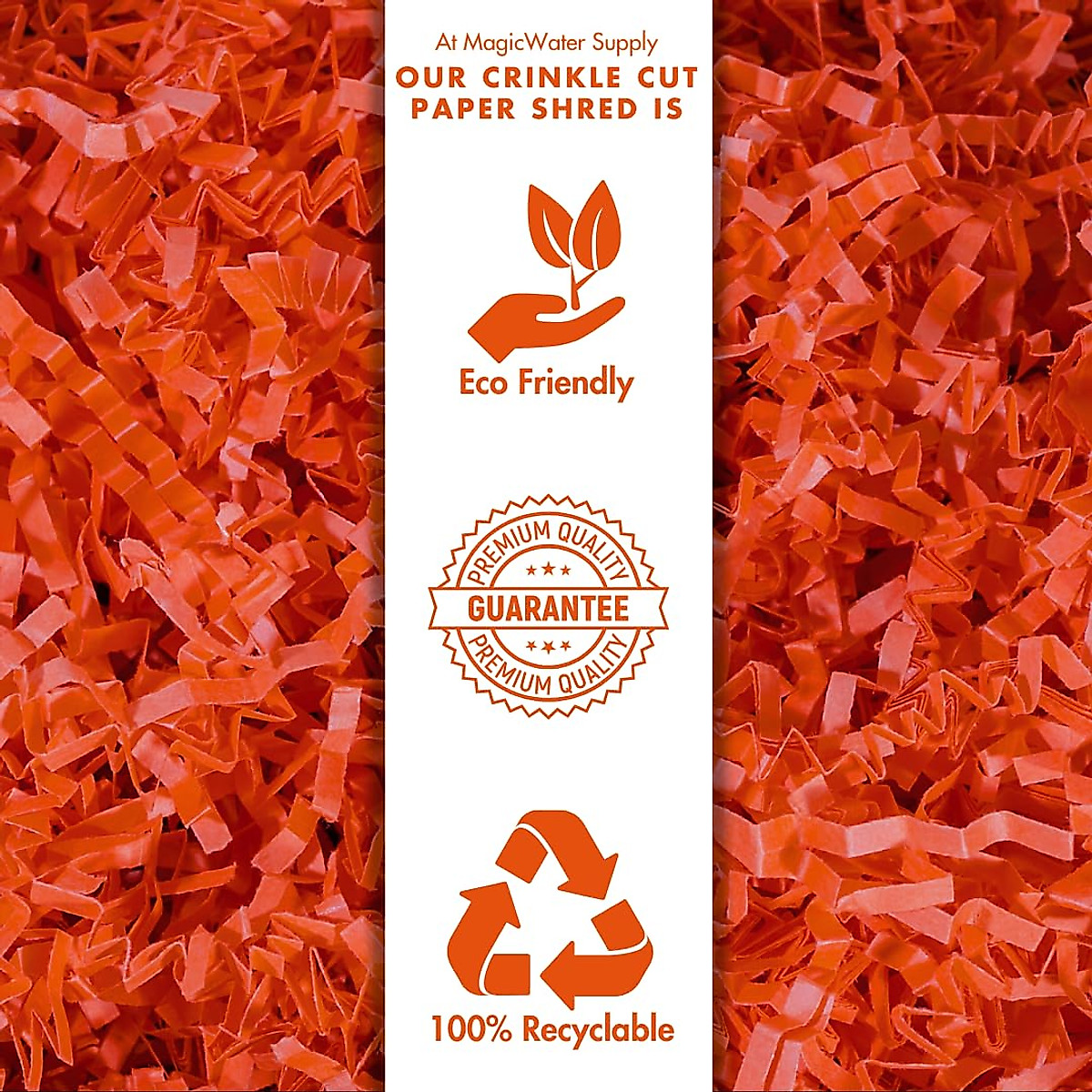 MagicWater Supply Crinkle Cut Paper Shred Filler (4 oz) for Gift Wrapping & Basket Filling - Orange