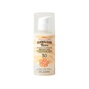 Hawaiian Tropic Weightless Hydration Lotion Sunscreen for Face SPF 30, 1.7oz | Winter Vacation Essentials, Winter Sports Skin Sun Protection, Sunblock, Sunscreen Travel Size, 1.7oz