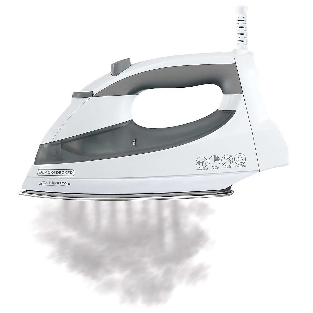 BLACK+DECKER Black & Decker F976 Quickpress Iron with Smart Steam Technology, White/Silver