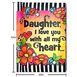 Blue Mountain Arts Mini Book (Daughter, I love you with all my heart)— Birthday Gift, Graduation Gift, Stocking Stuffer, or Thinking of You Gift from Mom or Dad, by Suzy Toronto, 4 x 3