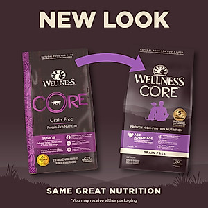 Wellness CORE Grain-Free Senior Dry Dog Food, Made in USA with Natural Ingredients, No Meat by-Product, Fillers, Artificial Flavors, or Preservatives (12-Pound Bag, Turkey)