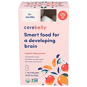 CEREBELLY Organic 11+ Months Variety Pack Baby Purees 3 Count, 4 OZ