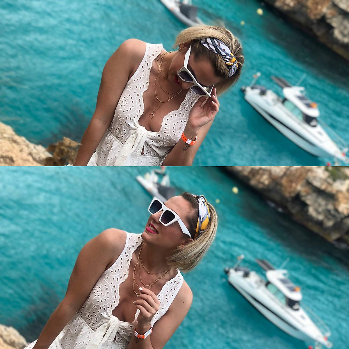 DRESHOW 4 Pack Boho Fashion Turban Headbands for Women Girls Flower Printed Plastic Head Band Vintage Cross Hair Accessories