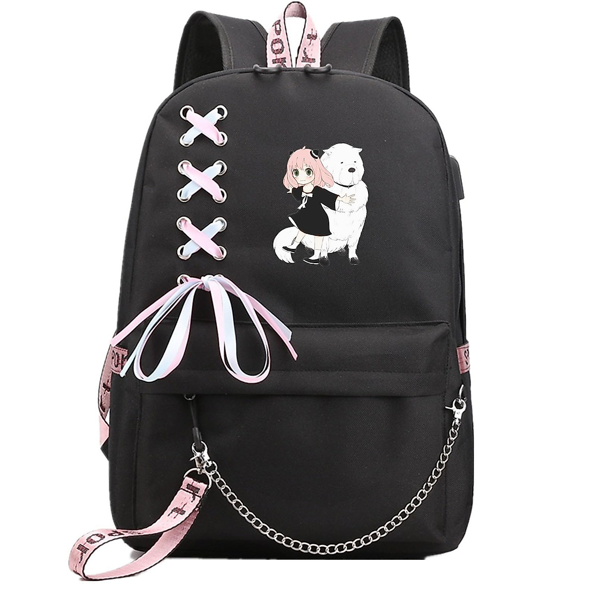 ISaikoy Anime Spy x Family Backpack Shoulder Bag Bookbag School Bag Daypack Color15, Black 15