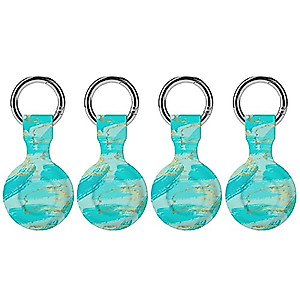 Abstract Background in Blue Air Tag Tracker Case Cover for AirTag Holder Protector Storage Bag