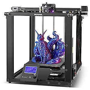 Sovol 3D SV05 Metal Frame Metal Direct Drive Extruder FDM 3D Printer with Upgraded 32-bit Silent Mainboard CR Touch Auto Leveling Flexible Build Plate 220 * 220 * 300mm