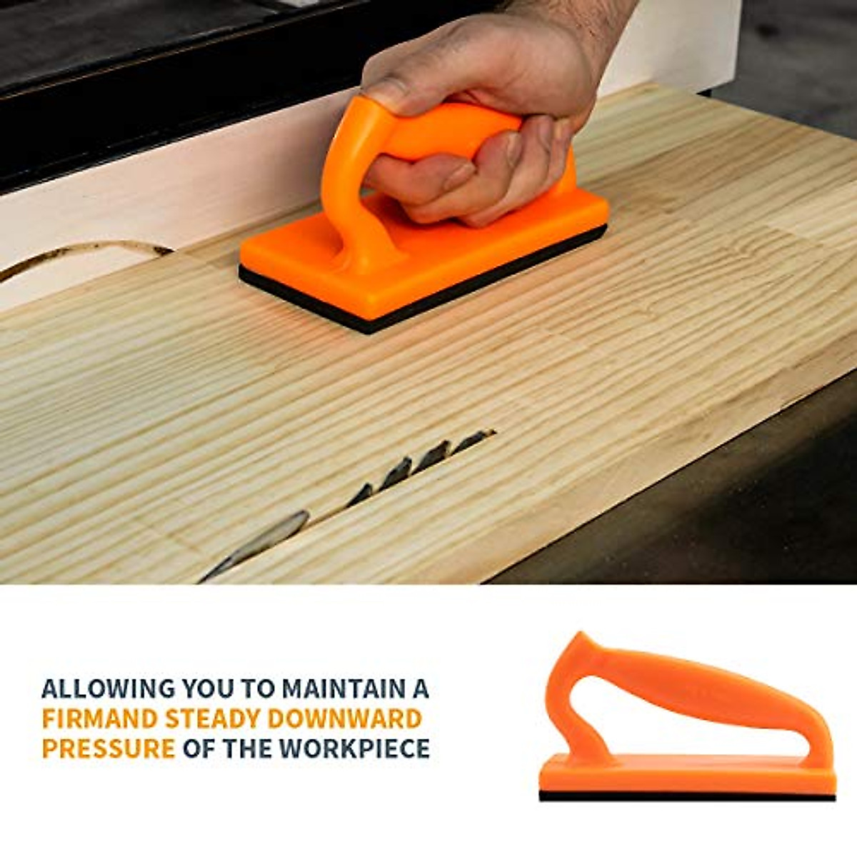 POWERTEC 71009 Push Block and Push Stick Set for Table Saws, Router Tables, Band Saws & Jointers, Dual Ergonomic Handles w/Max Grip, Hand Protection for Woodworking, Safety for Woodworkers – 5 Pack