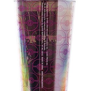 Silver Buffalo Pokemon Plastic Cold Cup with Lid and Straw Topper Featuring Genger, 24 Ounces