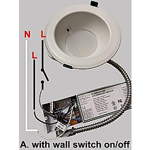 E2 Lighting Commercial Downlight, 6 Inch LED Panel, 3 CCT Tunable, Wattage Tunable 8W/12W/16W, 3000K/4000K/5000K, 15W Emergency Battery Backup, 90 Mins, 4 Pack, AC 100-277V, Recessed Light