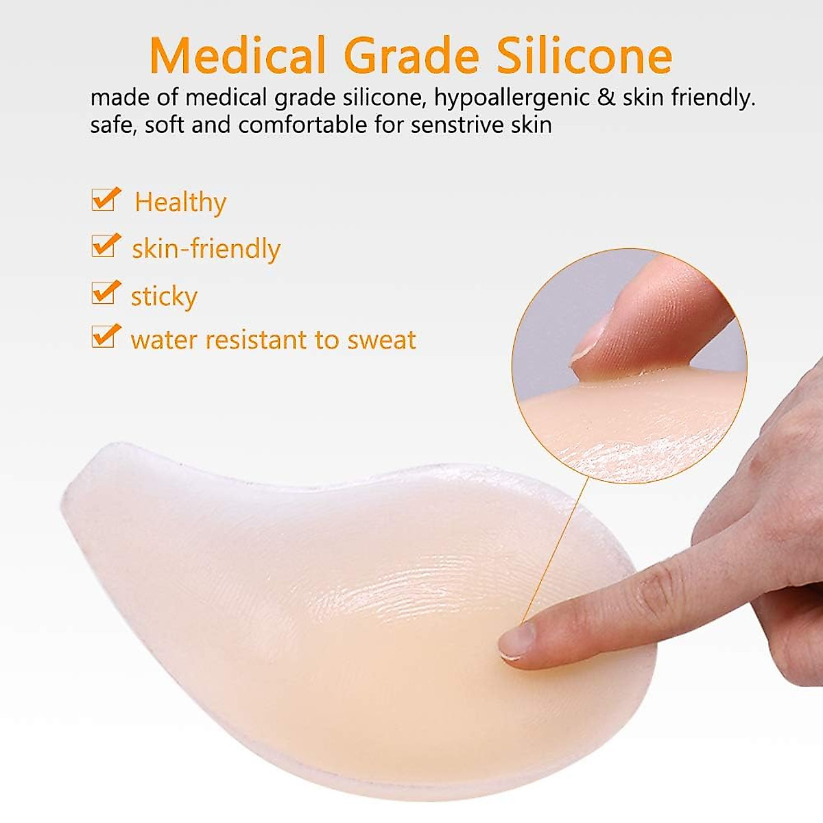 Silicone Invisible Lift Up Bra Stick On Bra Stickers Breast Lift Petals Reusable Backless Strapless Bra Deep V Push Up Sticky Bra Nude