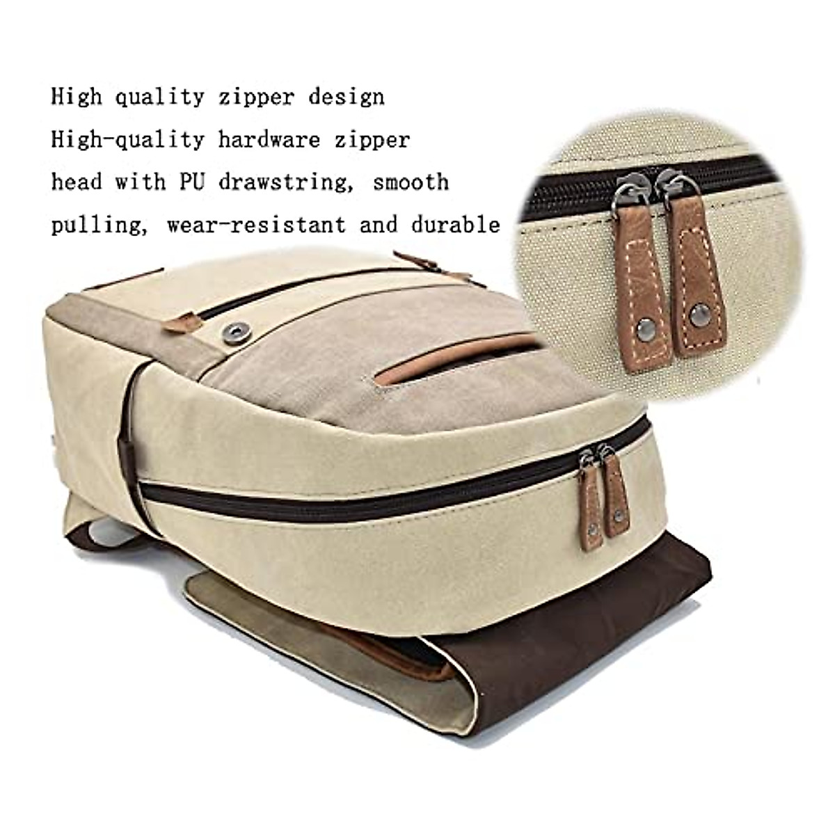 XUESUO Anime Backpack, Laptop Bags, Canvas Large-Capacity Travel Bags, Beige, One Size