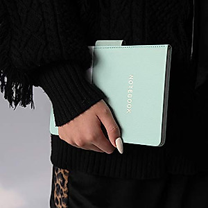 A5 Classic Notebook Journal, 5.6 X 8.1 inches,Hard Cover,160 Premium Thick Pages,Fine PU Leather, College Ruled Notebook with Pen Holder,1 Ribbon Bookmark for Journaling Writing Note and Planner