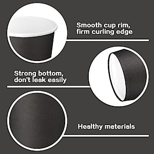 Nitlak 50 Pack 8 oz Black Disposable Paper Coffee Cups, Hot Cup Coffee Cups, Paper Tea Cup, Party Beverage Cups, Hot/Cold Beverage Drinking Cup for Office, Party, Restaurant, Home.