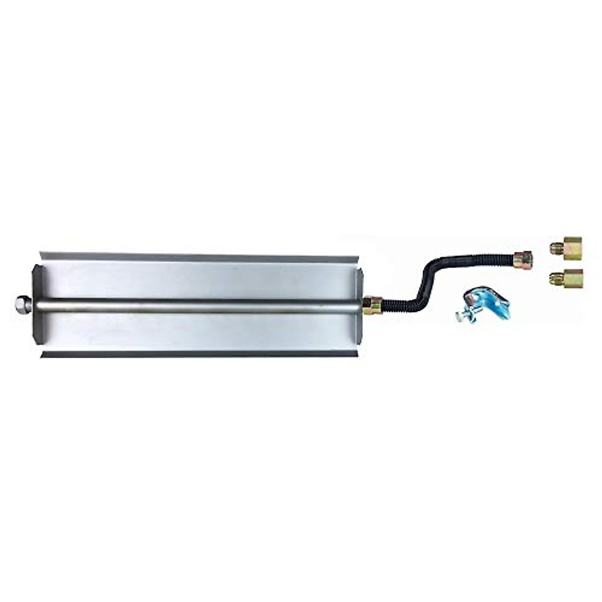 Dreffco 18" Linear Gas Burner with Complete Connection Kit - Fireplace Burner Made from Powder Coated Steel - Designed for NG Fireplace or Fire Pit - Includes 10" Non-Whistle Flex Line