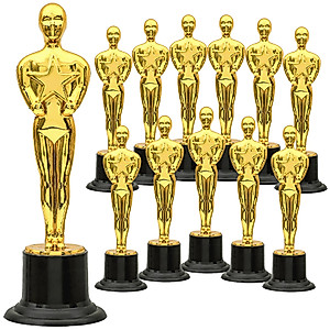 Sawowkuya 12 Pack 6'' Plastic Gold Star Award Trophies for Party Decorations, Party Favors, Movie Night Party Favor, School Award, Game Prize, Party Prize and Appreciation Gifts