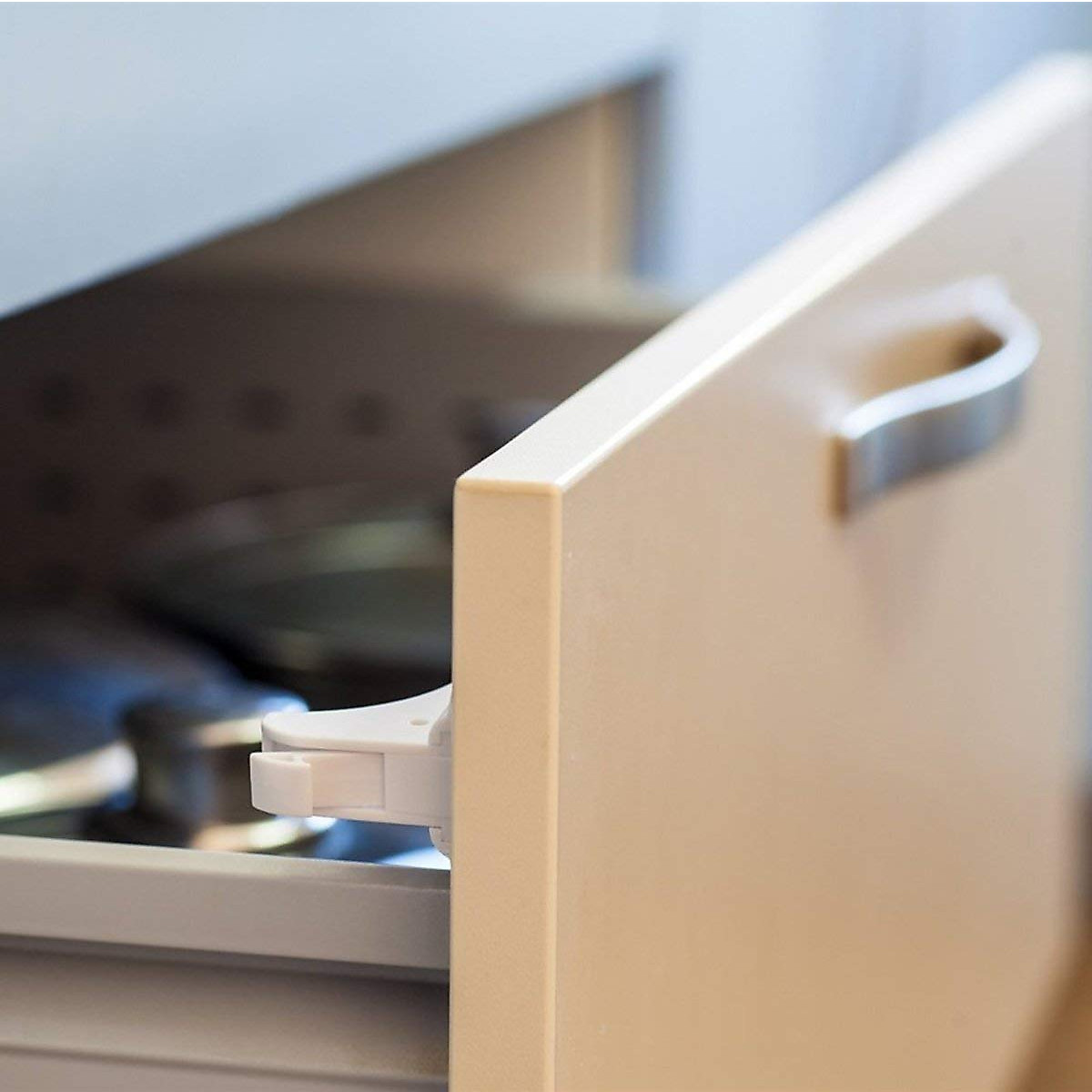 Norjews Child Safety Adhesive Magnetic Cabinet Locks (20 Locks and 3 Keys), Easy Install in Seconds, No Screws or Drilling, Invisible Baby Proof Locks for Cabinets and Drawers