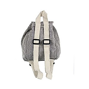 Hemp small bag for women Girls Light Weight Eco Friendly Small cute backpack Bag for everyday lives (Gray)