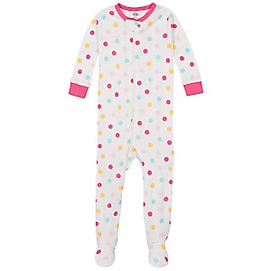 Gerber Baby Girls' 4-Pack Footed Pajamas, Unicorns Cats Pink, 12 Months