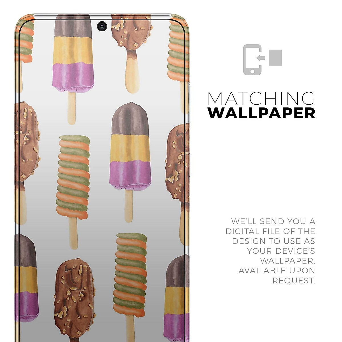 DesignSkinz Yummy Galore Ice Cream Treats Protective Vinyl Decal Wrap Skin Cover Compatible with The Samsung Galaxy S20 (Screen Trim & Back Glass Skin)