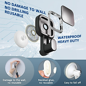 VELMADE Suction Towel Hook for Bathroom, Damage-Free Hanging, Powerful Vacuum Suction Cup Shower Loofah Holder, Removable Shower Hooks for Inside Shower Wall, Easy to Install and Remove, White, 4 Pack