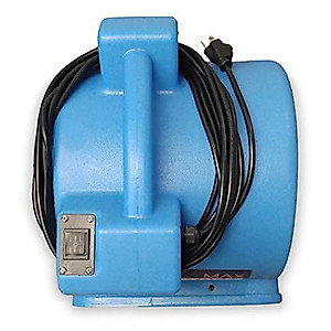 Soleaire Max Storm 1/2 HP Durable Lightweight Air Mover Carpet Dryer Blower Floor Fan for Pro Janitorial Cleaner, Blue, 1 Pack
