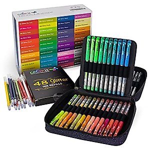 ColorIt Gel Pens For Adult Coloring Books 96 Pack - 48 Premium Quality Gel Pens and Gel Markers for Adult Coloring with 48 Matching Refills (96 Count Gel Pens)