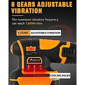 Mxmoonfree Tile Vibrator Tile Tools for Installation Vibrating Tool with 6 Gears Adjustable Vibration, 2 Pcs Battery, NO Suction Cup