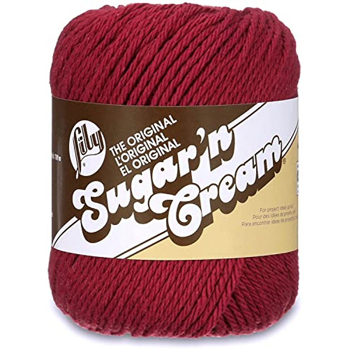 Lily Sugar'N Cream Wine Yarn - 6 Pack of 71g/2.5oz - Cotton - 4 Medium (Worsted) - 120 Yards - Knitting/Crochet