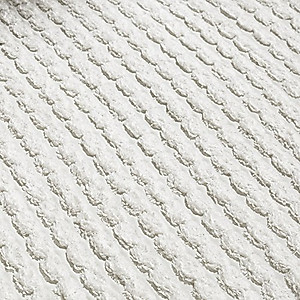 24"x59" Memory Foam Extra Long Bath Mat by Lavish Home - Woven Jacquard Fleece - White