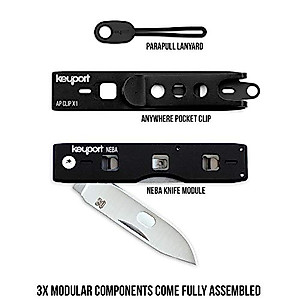 Keyport NEBA Knife - Keychain Knife with Removable Pocket Clip | Small EDC Utility Knife for Men & Women | Premium Keychain Pen Knife | Folding Multitool Knife for Pivot Key Organizer