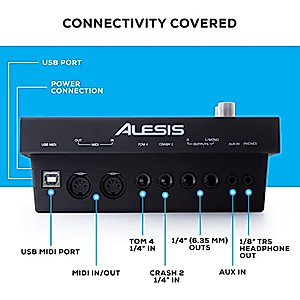 Alesis Drums Command Mesh SE Kit - Electric Drum Set with Quiet Dual Zone Mesh Pads, USB MIDI Connectivity and 600+ Electronic & Acoustic Drum Sounds