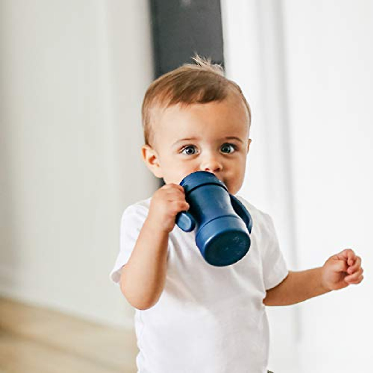 Green sprouts Sprout Ware Sip & Straw Cup made from Plants | Non-toxic Plant-based Plastic Transition Sippy Cup without BPA, BPS, BPF | Soft Silicone Spout and Straw | Easy-grip Handles