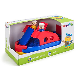 VIKINGTOYS Viking Toys - Jumbo Ferry Boat Playset - Comes with 2 Cars and 2 Figures, for Kids Ages 1 Year +
