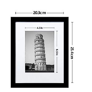 Wiscet 8x10 Picture Frame Set of 9, Display Pictures 5x7 with Mat or 8 x 10 Without Mat, Photo Frame for Wall Mounting or Tabletop Display, Black