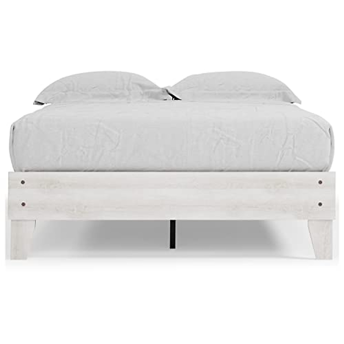 Signature Design by Ashley Shawburn Modern Farmhouse Platform Bed, Queen, Whitewash