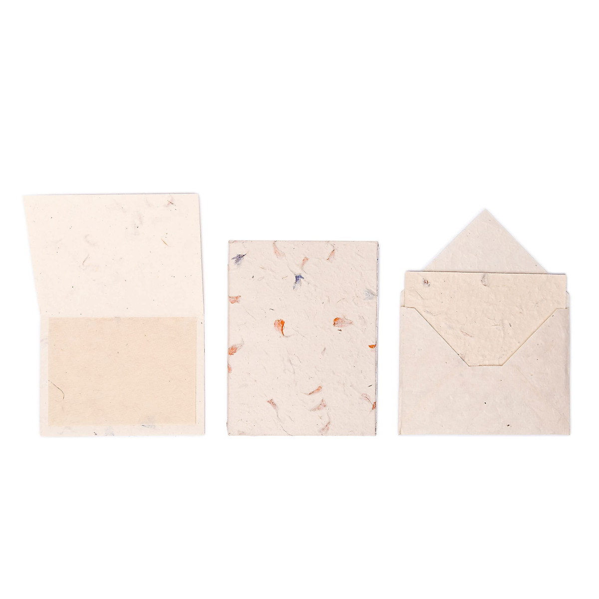 HIMALAYAN BAZAAR Lokta Paper Greeting Cards and Envelope Set - Ecofriendly Stationary Blank Note Cards | All Occasion Greeting Cards | Handmade in Nepal