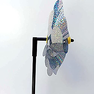 Haokaini 10pcs Bird Blinder Repellent Pinwheels Sparkly Whirl Pin Wheel with Stake Windmill Toy Effectively Keep Birds Away for Garden Yard Lawn