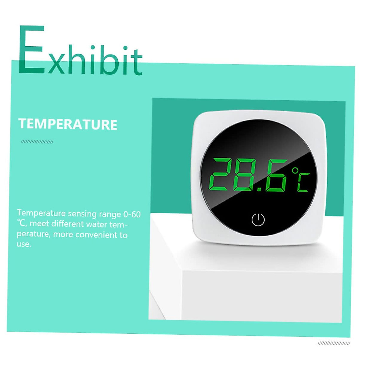 FRCOLOR 2 Pcs Thermometer for Aquarium Water Digital Water Stick on Mini Fish Small Fish Tank Heater Temperature Measure Tool Mini Heater Digital Measure Sticker White Electronic Plastic