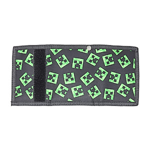 Minecraft Creeper Pattern Nylon Tri-Fold Wallet Multi-Colored Licensed