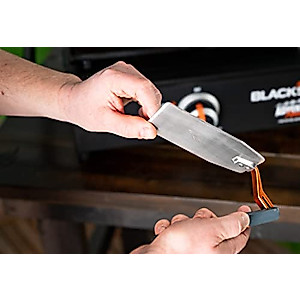 Blackstone 5294 Foldable 2 Piece Hamburger Spatula Flipper and 1 BBQ Tong-Flex Fold Model Stainless Steel-Easy to Carry and Clean Griddle Accessories Tool Set, Black, Orange