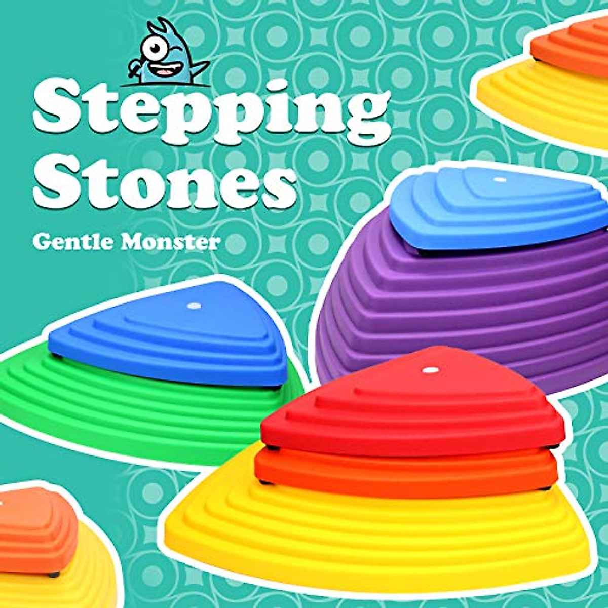 Gentle Monster Stepping Stones for Kids, Set of 11 Pcs for Balance with Non-Slip Bottom - Exercise Coordination and Stability